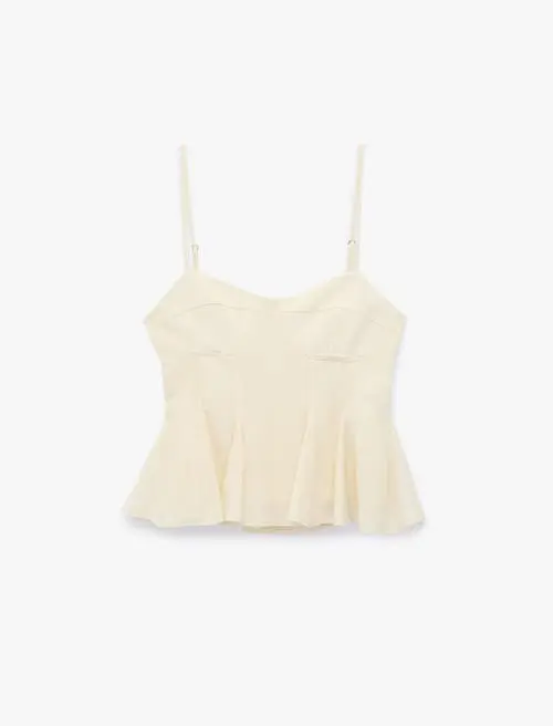 Koton Structured Fitted Strappy Peplum Top