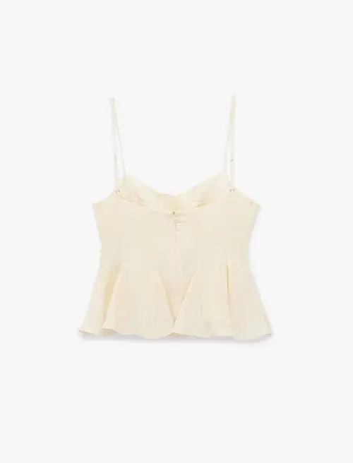 Koton Structured Fitted Strappy Peplum Top