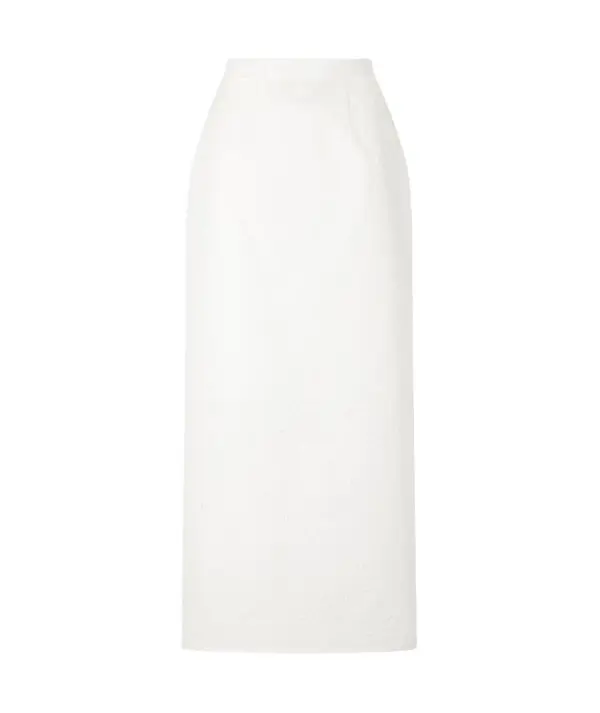 Cecilie Bahnsen Cotton-blend Matelassé Midi Skirt - White