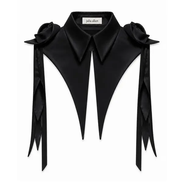 JULIA ALLERT Sculptural Satin Statement Collar - Black