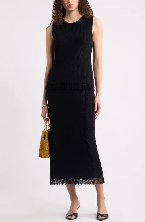 Nordstrom Fringe Hem Sleeveless Sweater