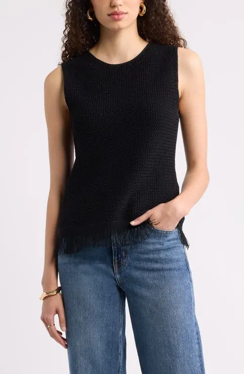 Nordstrom Fringe Hem Sleeveless Sweater