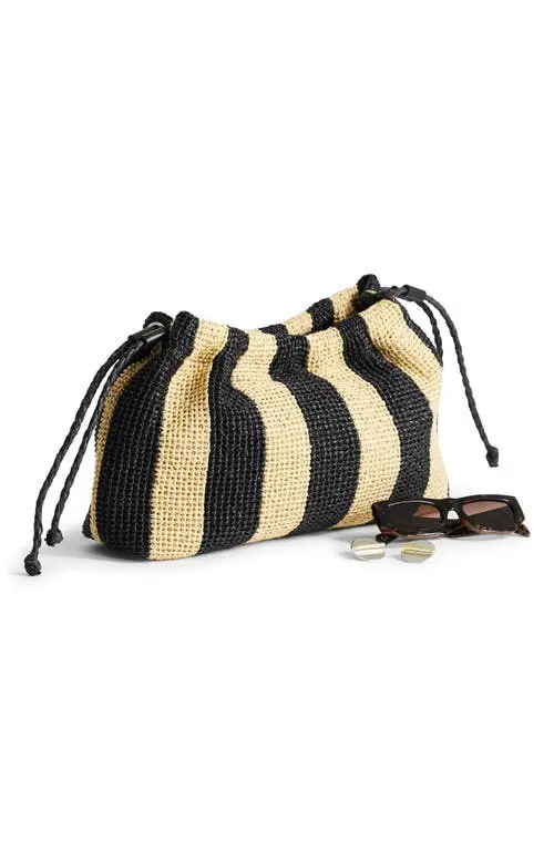 Topshop Jay Stripe Straw Clutch