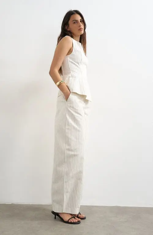 Topshop Striped Barrel Leg Pants