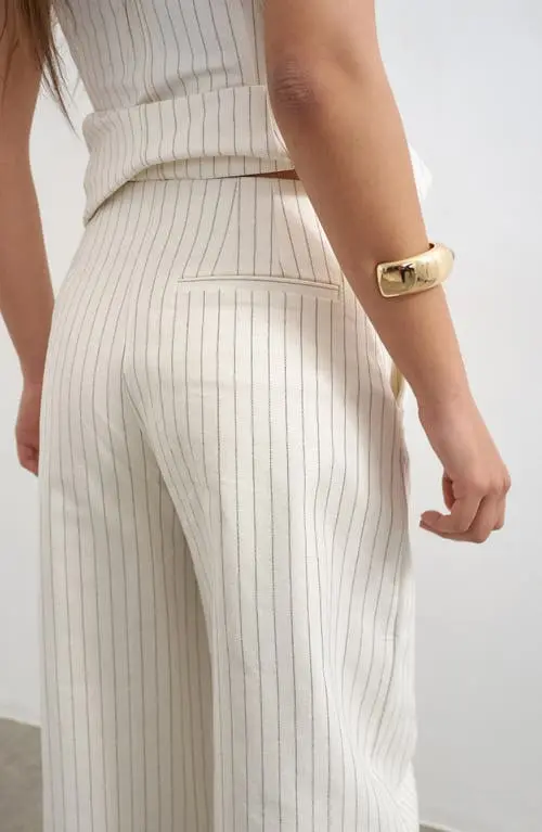 Topshop Striped Barrel Leg Pants