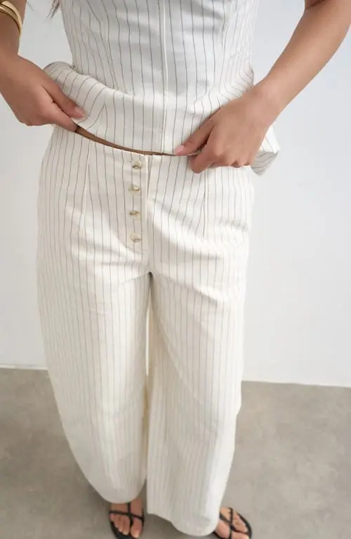 Topshop Striped Barrel Leg Pants