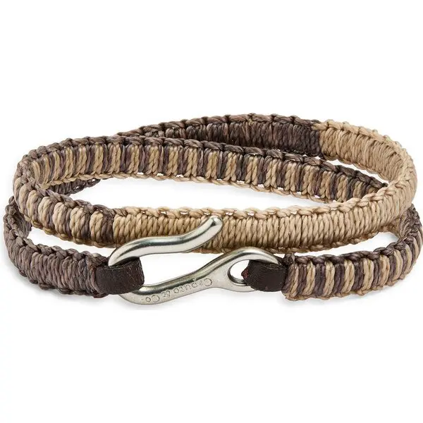 Caputo & Co Hand Knotted Leather Double Wrap Bracelet