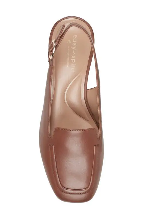 Easy Spirit Farida Slingback Pump With Square Toe - Medium Brown