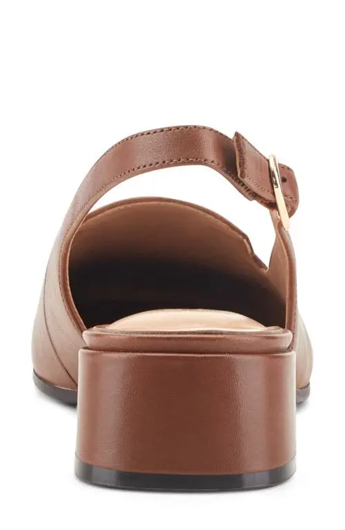 Easy Spirit Farida Slingback Pump With Square Toe - Medium Brown