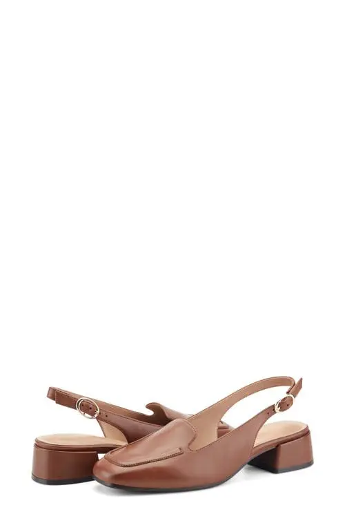 Easy Spirit Farida Slingback Pump With Square Toe - Medium Brown