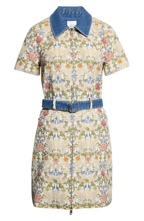 Cinq À Sept Bea Floral Zip Front Minidress