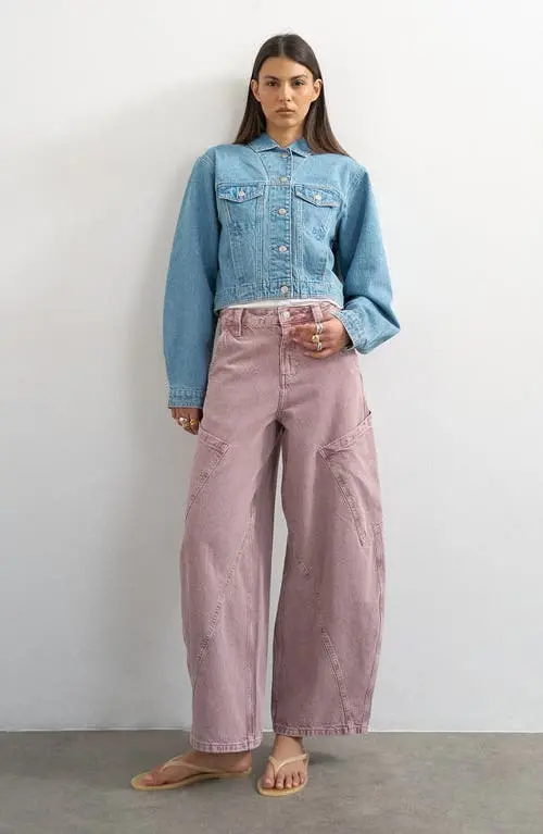 Topshop Cropped Padded Denim Jacket