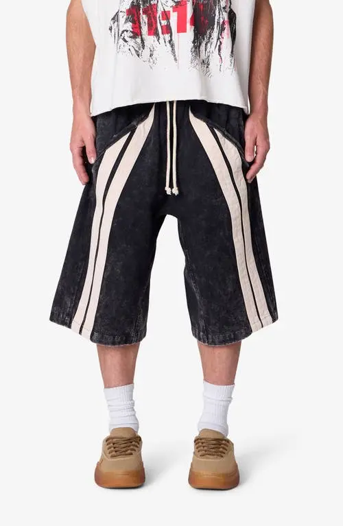 Mnml Ultra Baggy Stripe Twill Shorts - Washed Black