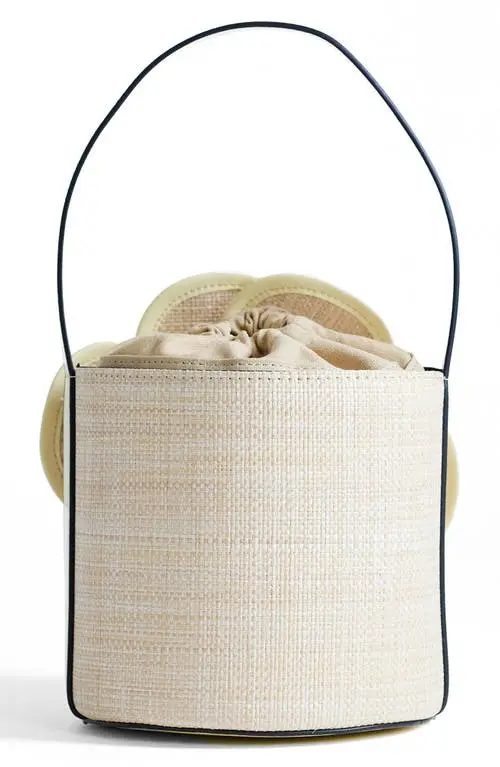 Topshop Gino Flower Straw Shoulder Bag