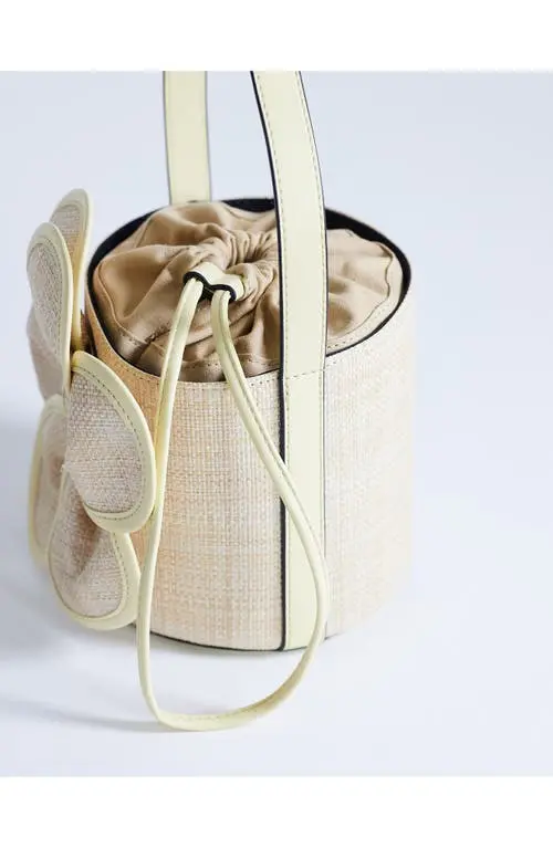 Topshop Gino Flower Straw Shoulder Bag