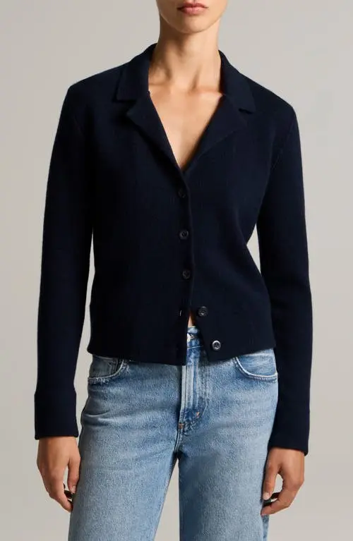 Vince Double Face Notch Collar Cardigan