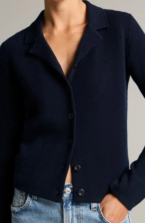 Vince Double Face Notch Collar Cardigan