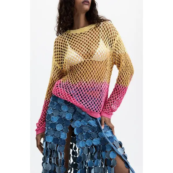 Desigual Open Stitch Ombre Pullover - Multi