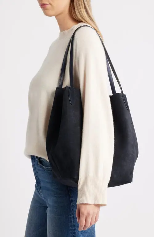 Madewell Shopper Tote In Soft Grain Suede - Juniper Berry