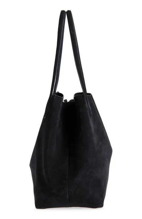 Madewell Shopper Tote In Soft Grain Suede - Juniper Berry