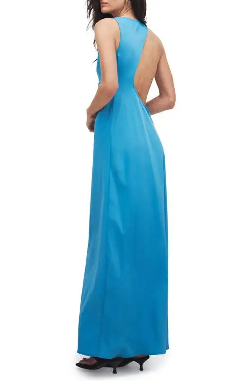 Topshop Asymmetrical Beaded Neck Maxi Dress