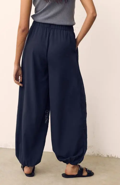 PER UNA BY M&S Lace Balloon Tie Waist Pants - Dark Slate