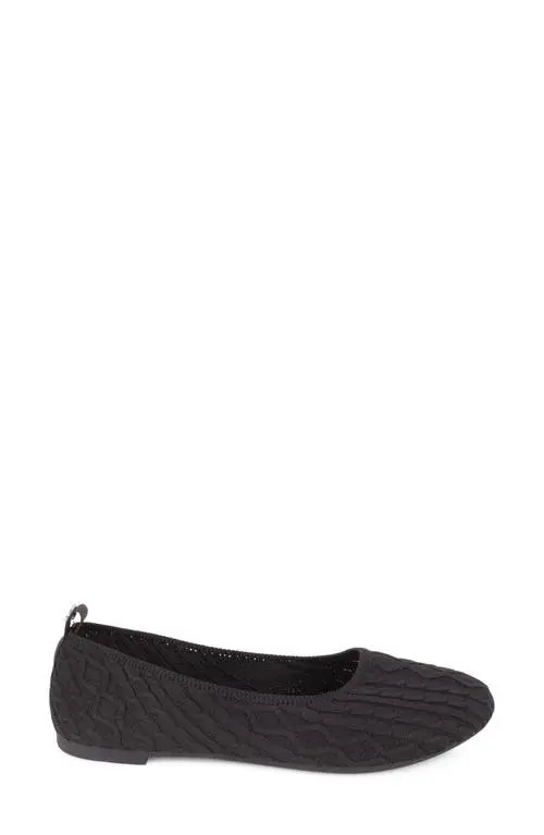 Tahari Cannes Cable Knit Ballet Flat - Black