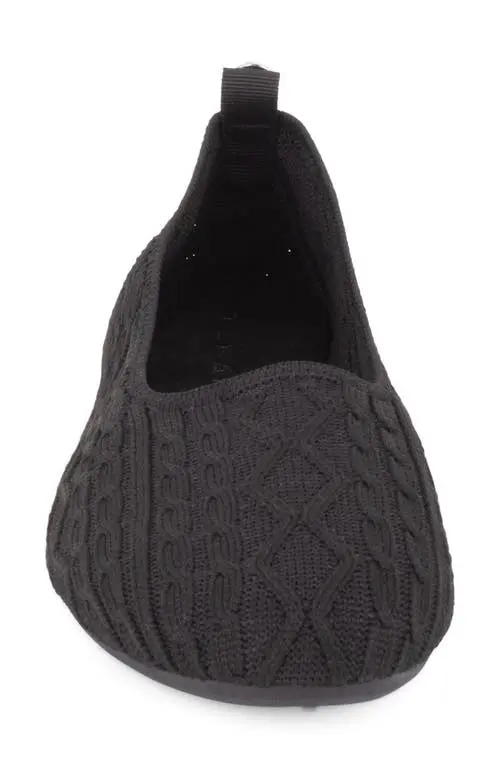Tahari Cannes Cable Knit Ballet Flat - Black
