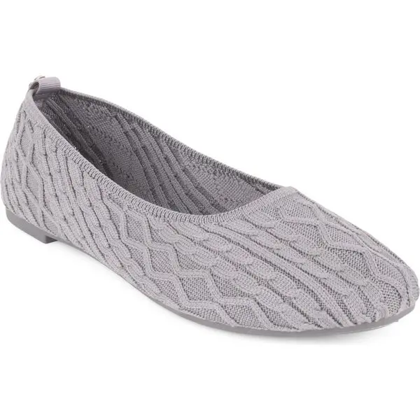 Tahari Cannes Cable Knit Ballet Flat - Grey