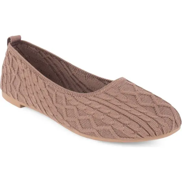 Tahari Cannes Cable Knit Ballet Flat - Light Brown