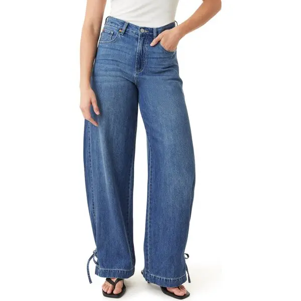 Habitual Relaxed High Waist Barrel Leg Jeans - Storm