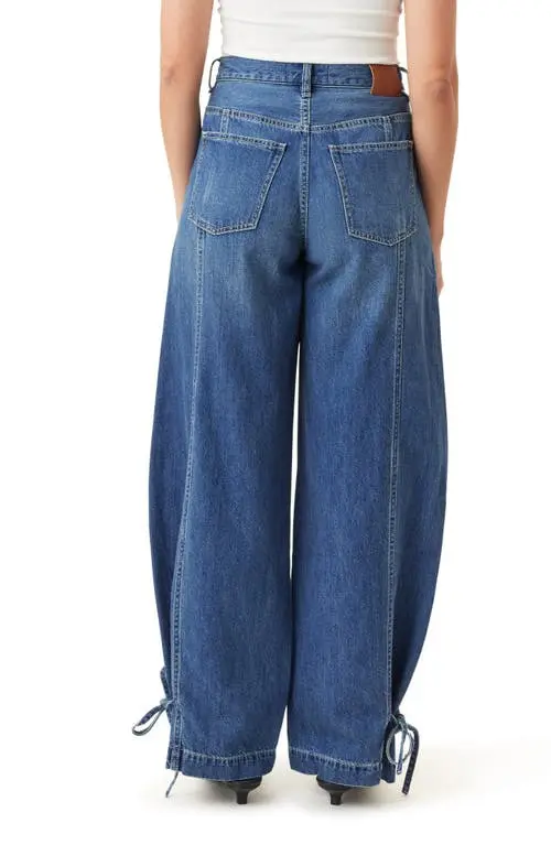 Habitual Relaxed High Waist Barrel Leg Jeans With Tie Hems