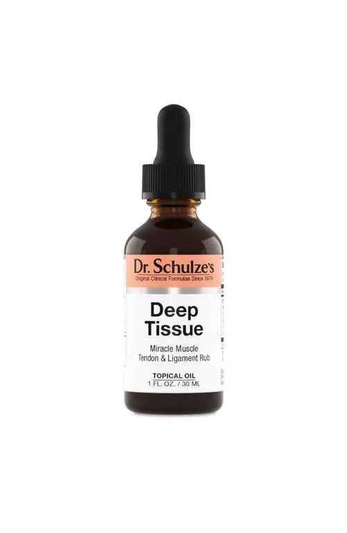 DR. SCHULZE'S Deep Tissue Oil For Muscle And Tendon Support, Plant-based Herbal Formula - Brown