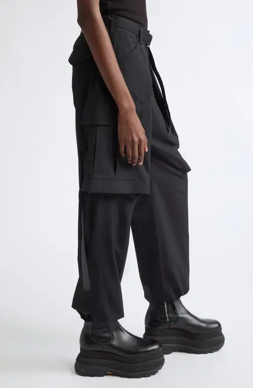 Sacai Straight Leg Cargo Overlay Suiting Pants