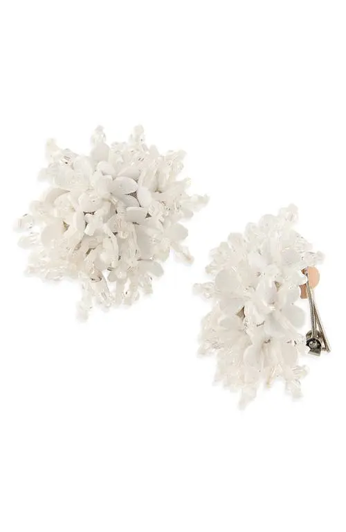 Oscar De La Renta Firework Clip-on Earrings - White
