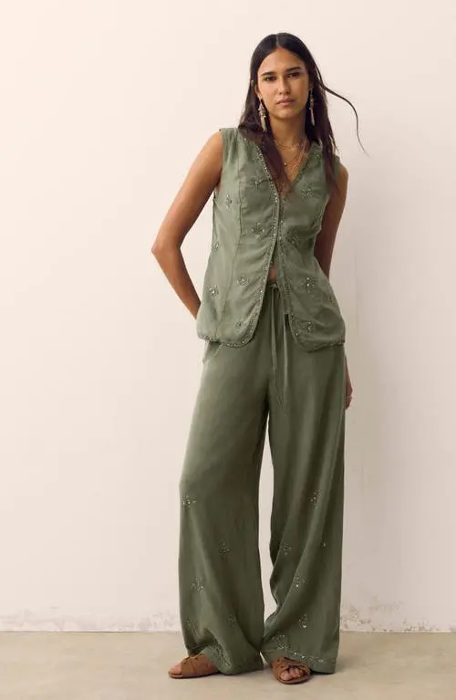 PER UNA BY M&S Wide Leg Embellished Pants