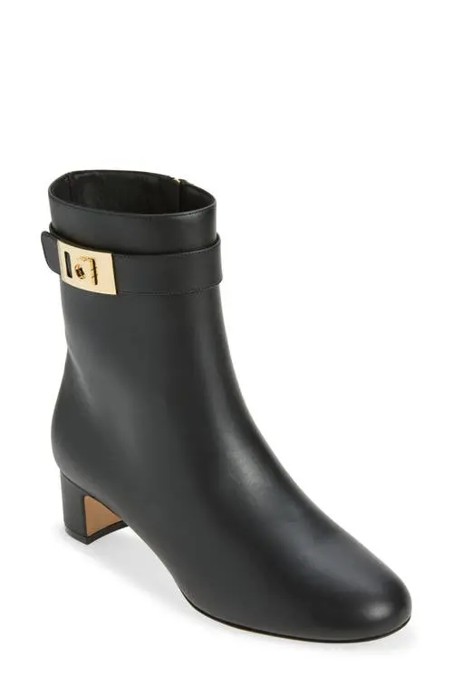 FERRAGAMO Elizia Buckled Ankle Boots - Nero