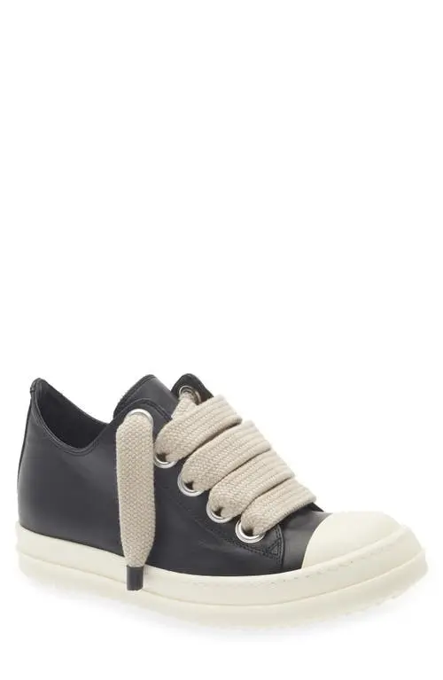 Rick Owens Jumbolace Low Top Sneakers - Black/milk/milk