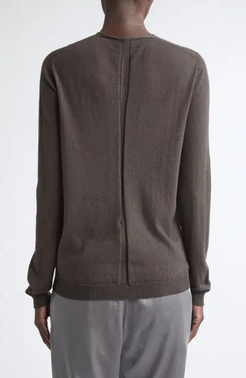 Rick Owens Plunge V-neck Wool Sweater - Dark Dust