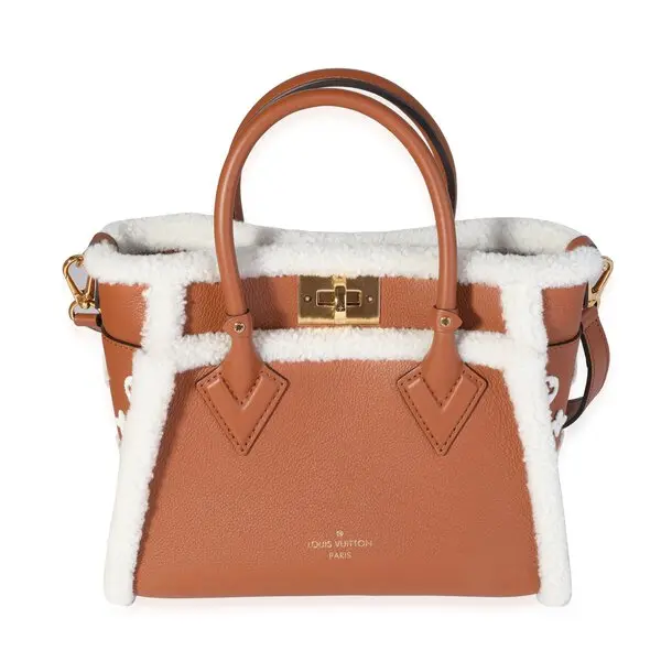 LOUIS VUITTON Caramel Calfskin And Shearling On My Side Pm Bag - Brown