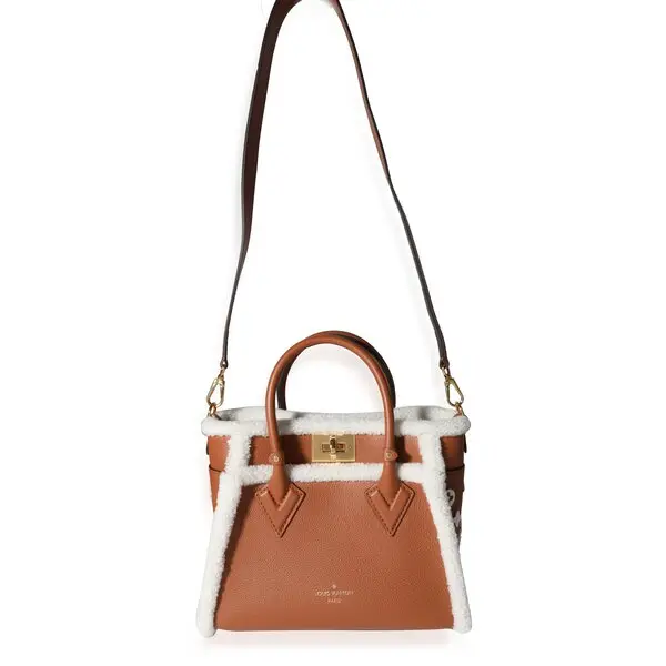LOUIS VUITTON Caramel Calfskin And Shearling On My Side Pm Bag