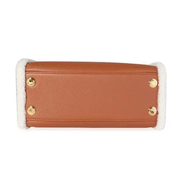 LOUIS VUITTON Caramel Calfskin And Shearling On My Side Pm Bag