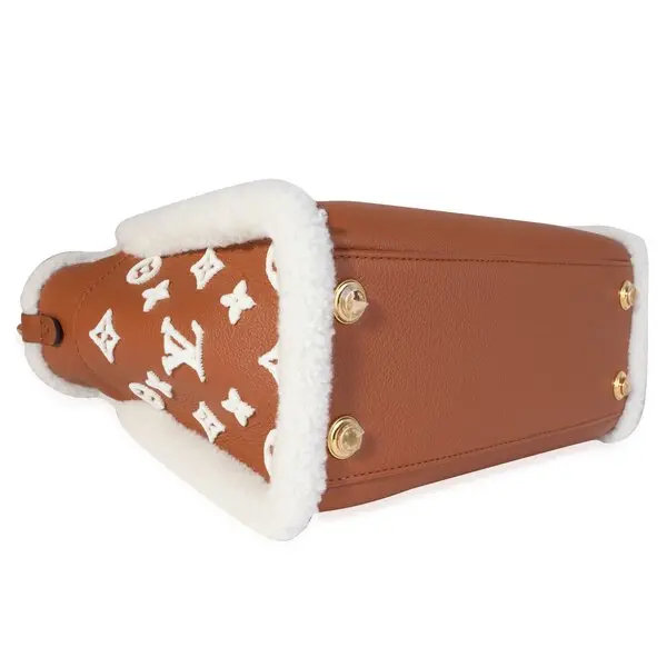 LOUIS VUITTON Caramel Calfskin And Shearling On My Side Pm Bag