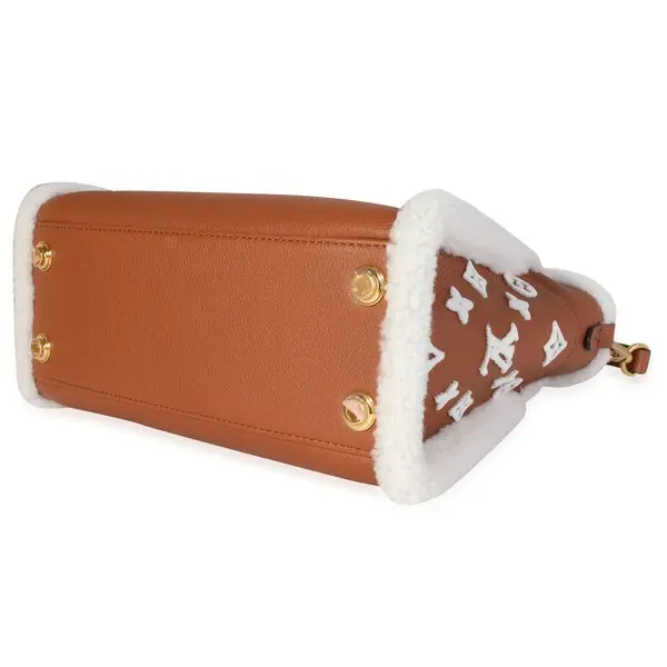 LOUIS VUITTON Caramel Calfskin And Shearling On My Side Pm Bag
