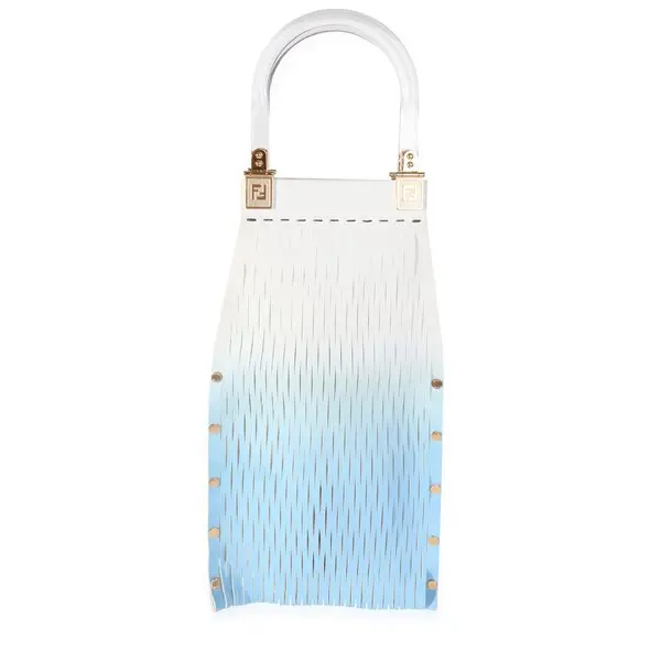 Fendi Gradient Laser Cut Patent & Suede Sunny Top Handle Bag - Blue