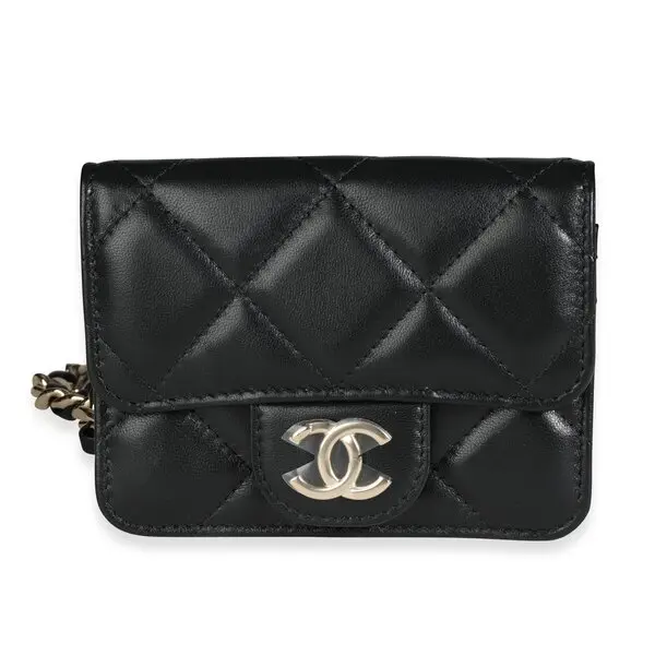 Chanel Quilted Lambskin Belt Bag - Black