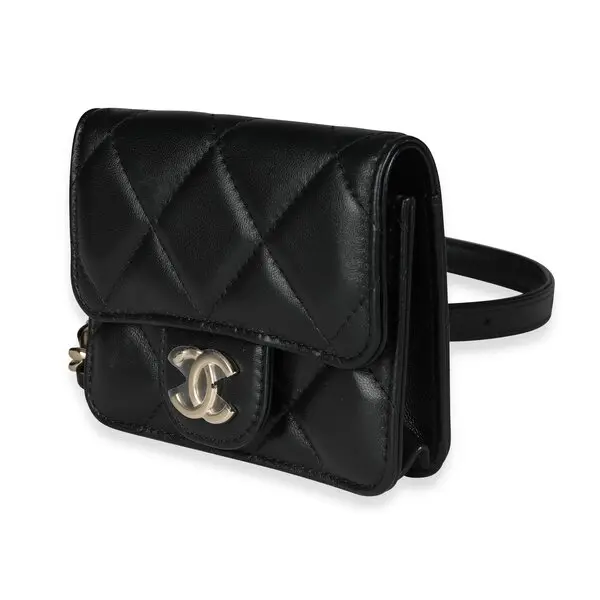 Chanel Quilted Lambskin Belt Bag - Black