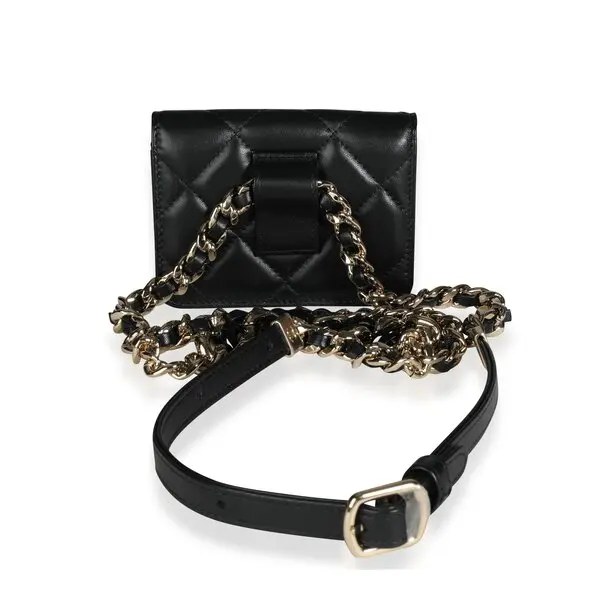 Chanel Quilted Lambskin Belt Bag - Black