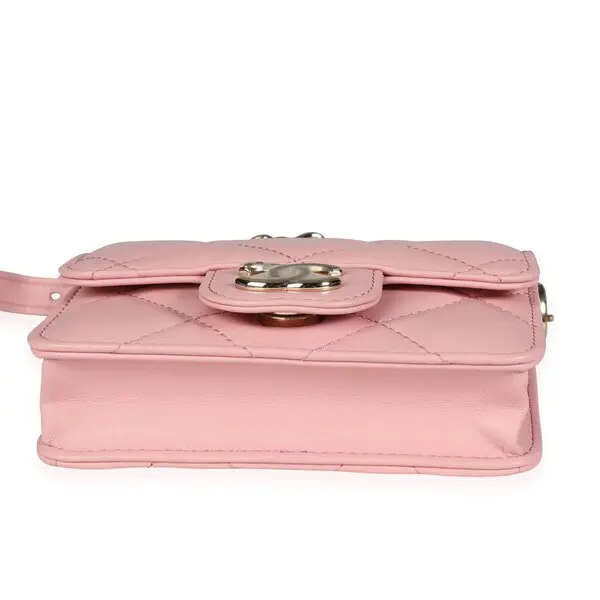 Chanel Quilted Lambskin Belt Bag With Chain - Pink