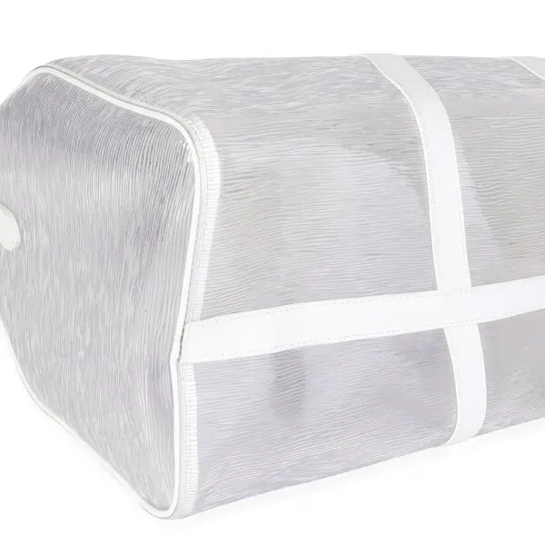 LOUIS VUITTON Keepall Bandoulière 50 Clear Epi Pvc Duffle Bag - White